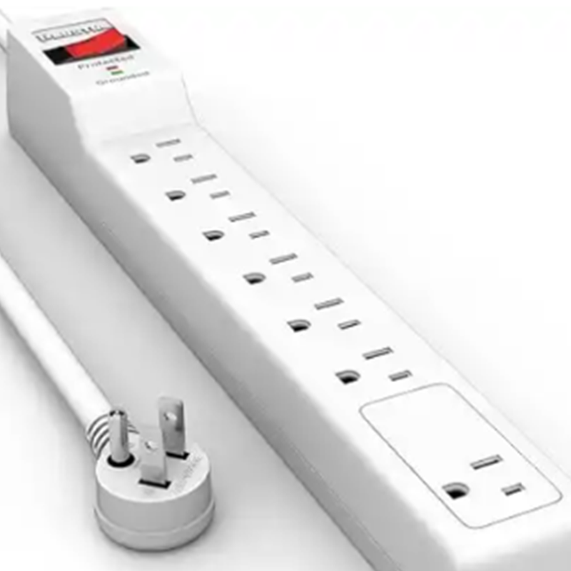 Surge Protector, Flat Plug Power Strip, Extension Cord, 7 Outlets, ETL ...